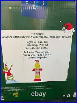 19′ GIANT GRINCH CHRISTMAS Outdoor Lighted Yard Inflatable Decoration ...