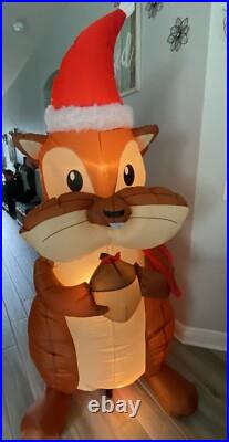 6.5 ft. Animated Inflatable Nom-Nom Chipmunk with Acorn Christmas ...