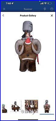 7 Star Wars Mandalorian Grogu On Bantha Airblown Inflatable