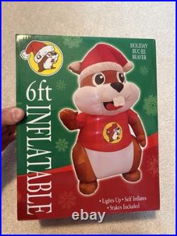 Buc-ee Beaver Holiday Christmas Blow Up Santa 6ft Self Inflates Lights ...
