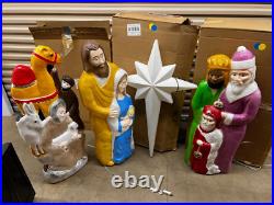 VTG Don Featherstone Christmas Nativity BlowMold Mary Jesus Wisemen ...